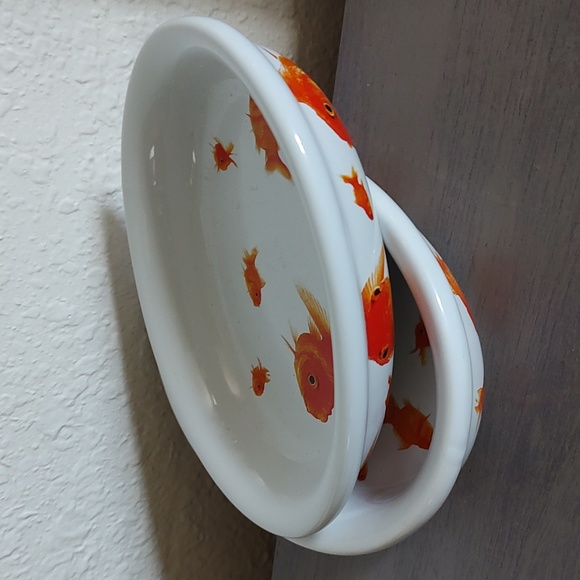 Gibson | Cat | Gibson Everyday White Ceramic Oval Goldfish Bowl Dessert ...